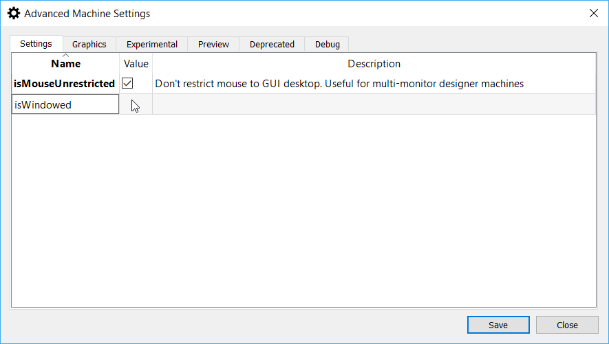 Advanced machine settings | Disguise
